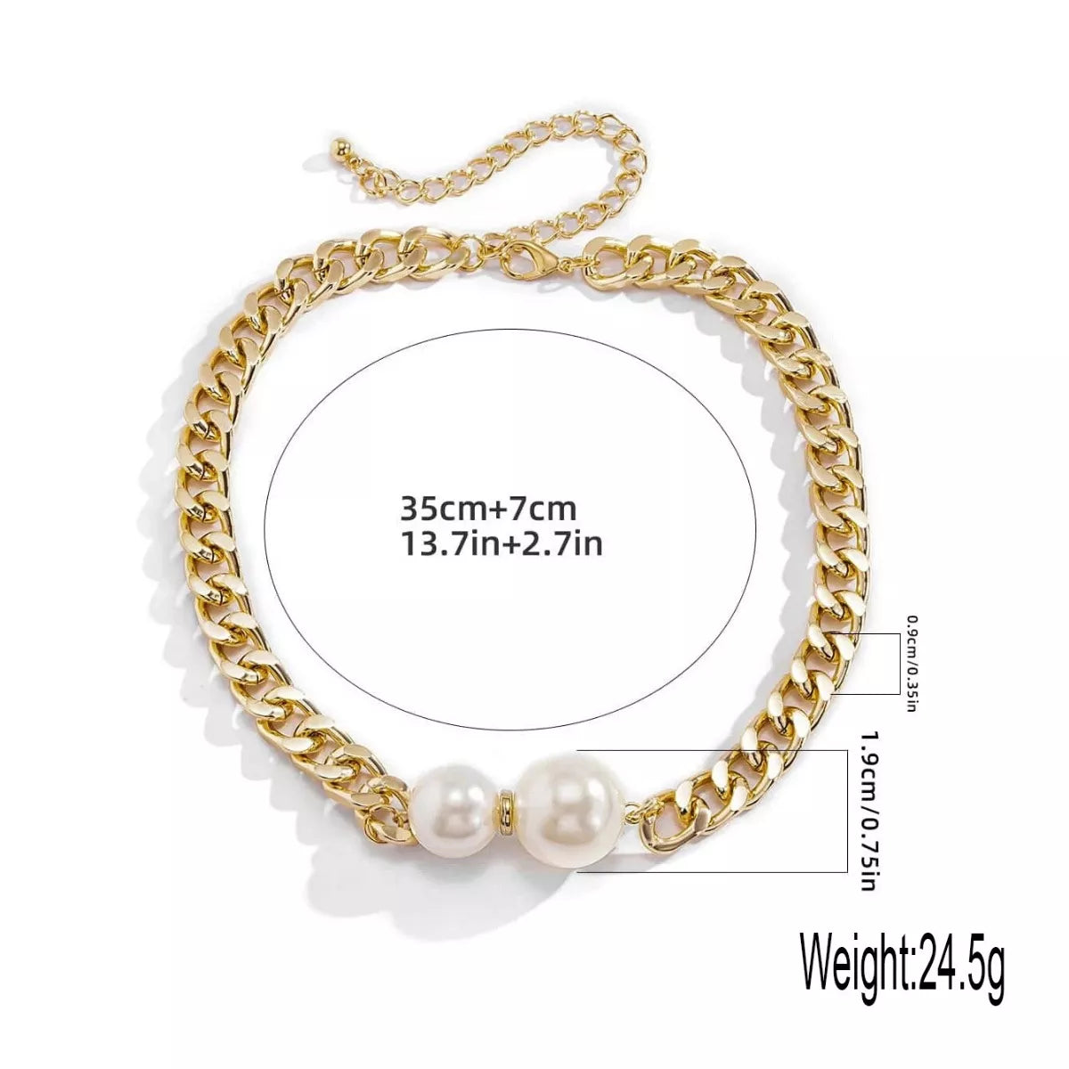 18K Gold-Plated Pearl Necklace – Haziel
